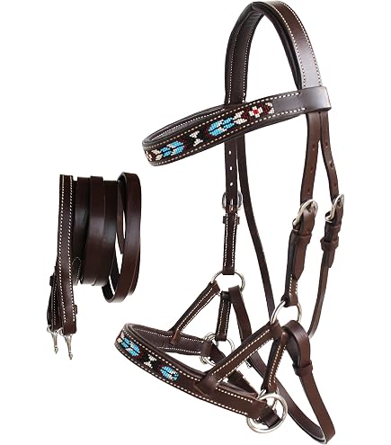Bitless Bridle CHALLENGER Bitless Western Leather Sidepull Bridle With ...