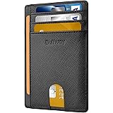 Buffway Mens Slim Wallet, Minimalist Thin Front Pocket Leather Credit ...