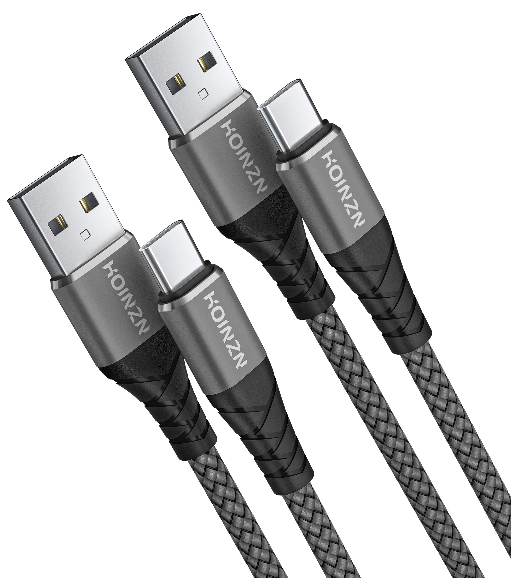 HOINZN USB C Cable[2-Pack,10FT],3A Type C Fast Charging Cord Durable ...