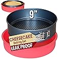 Amazon.com: Springform Pan 9 Inch NONSTICK with LEAKPROOF SILICONE ...