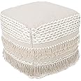 Amazon.com: UNSTUFFED Pouf Ottoman Cover -REDEARTH Boho Textured Storage Cube Poof, Farmhouse ...