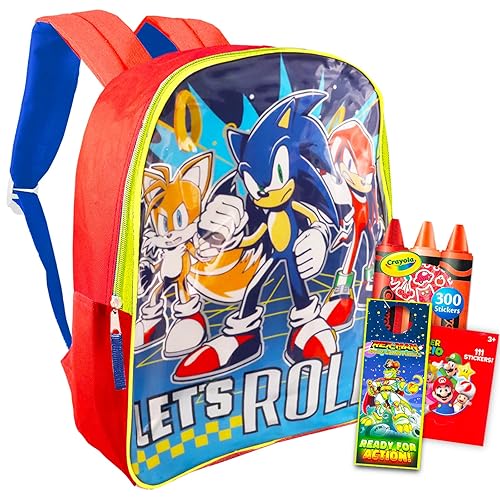 Sonic Toys Sonic the Hedgehog Backpack for Kids - 15'' Sonic Backpack ...