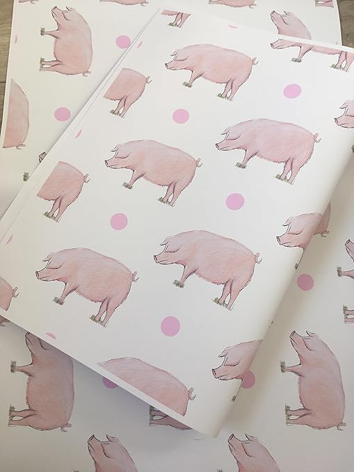 Pig,Wrapping Paper, Gift wrap, for Pig Lovers, for Smaller Gifts, Read ...