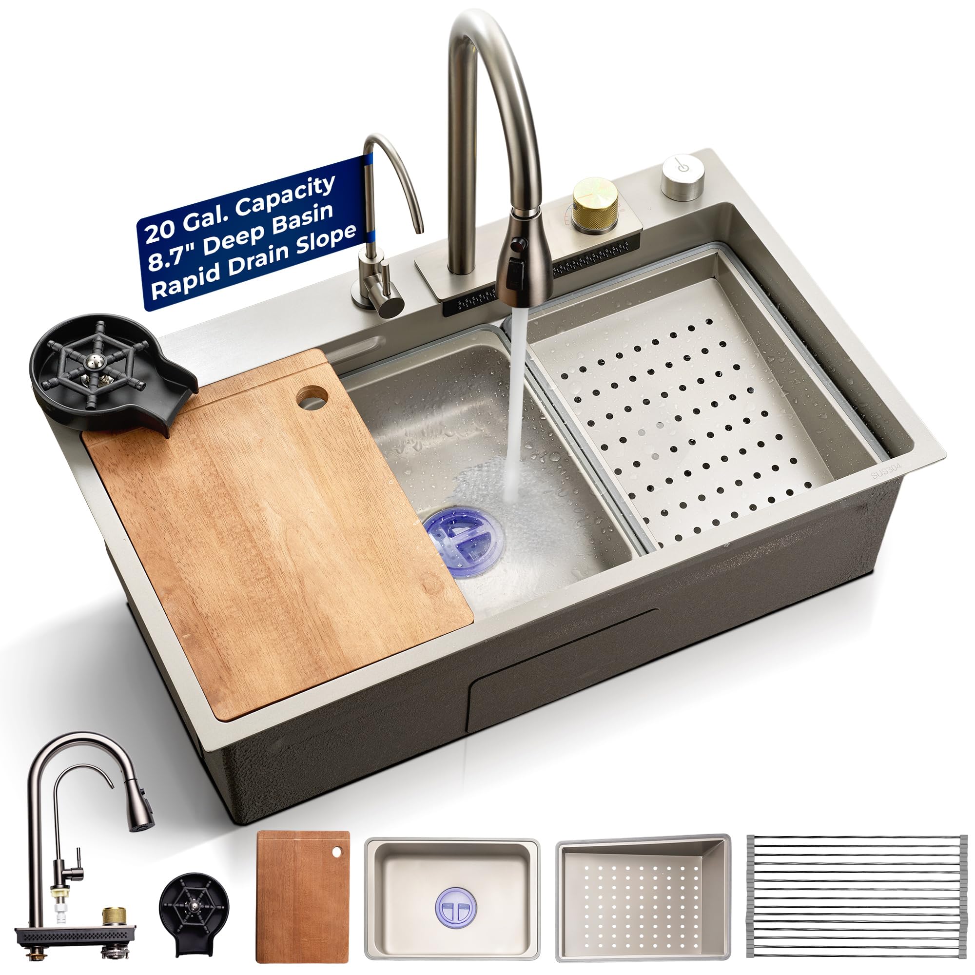 SereneLife Stainless Steel Kitchen Sink | Durable Kitchen Sink with ...