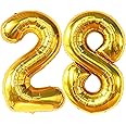 Amazon.com: Giant, 40 Inch Gold 28 Balloon Number - Gold 28 Birthday ...