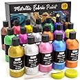Amazon.com: Nicpro 18 Colors Metallic Fabric Paint (8.45oz, 250ml ...