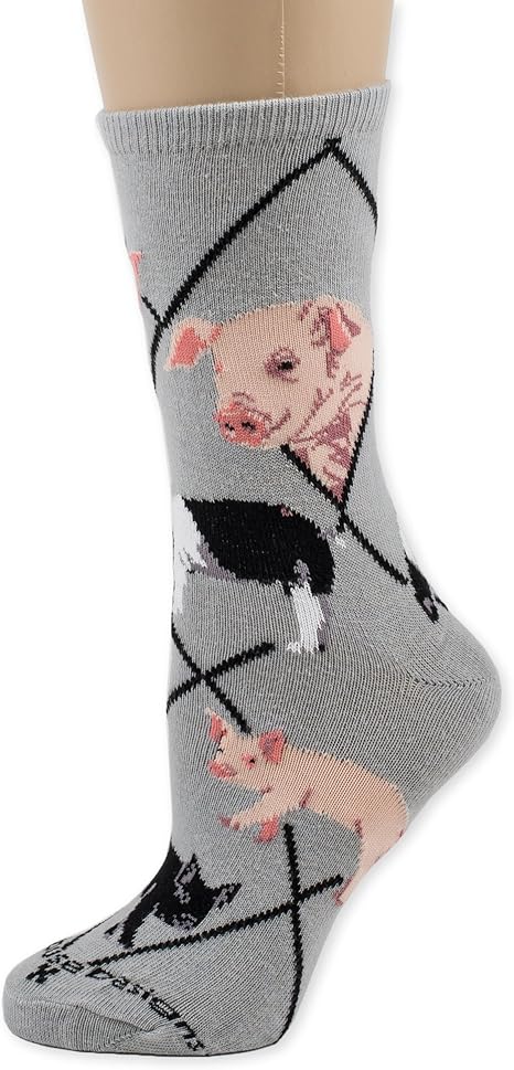 Pig Design Novelty Socks In Grey: Amazon.co.uk: Clothing