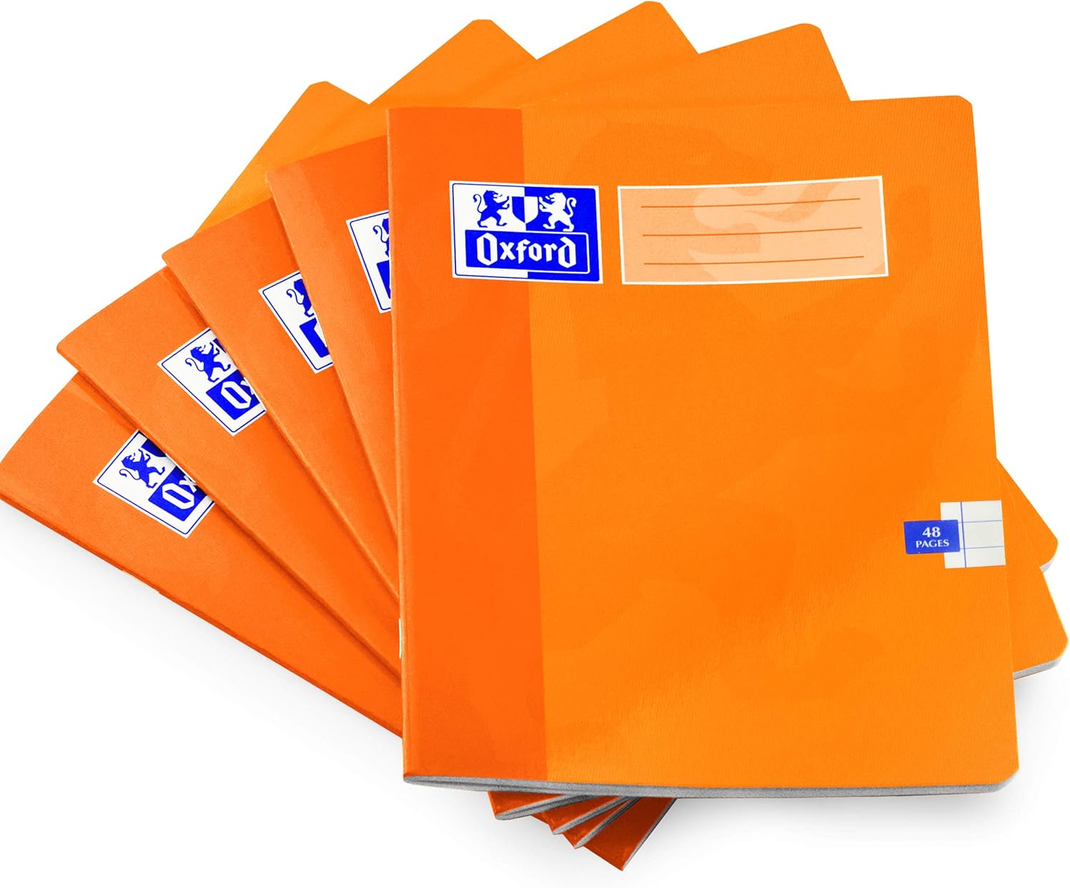 Oxford A5 Exercise Book – 8mm Lined – 48 Pages – Orange Cover – Pack of ...
