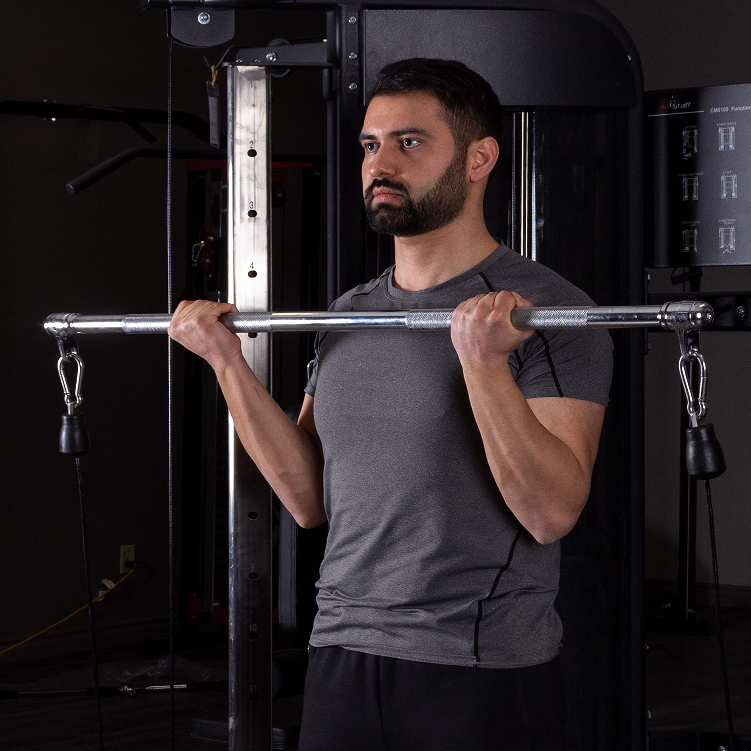 Mua AmStaff 48" Straight Ez Curl Lat Pull Down Bar with Revolving ...