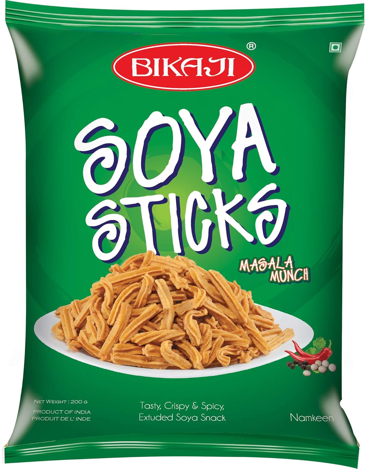 Bikaji Aslee Bikaneri SOYA Stick Masala Munch Indian Namkeen Snack (200 ...