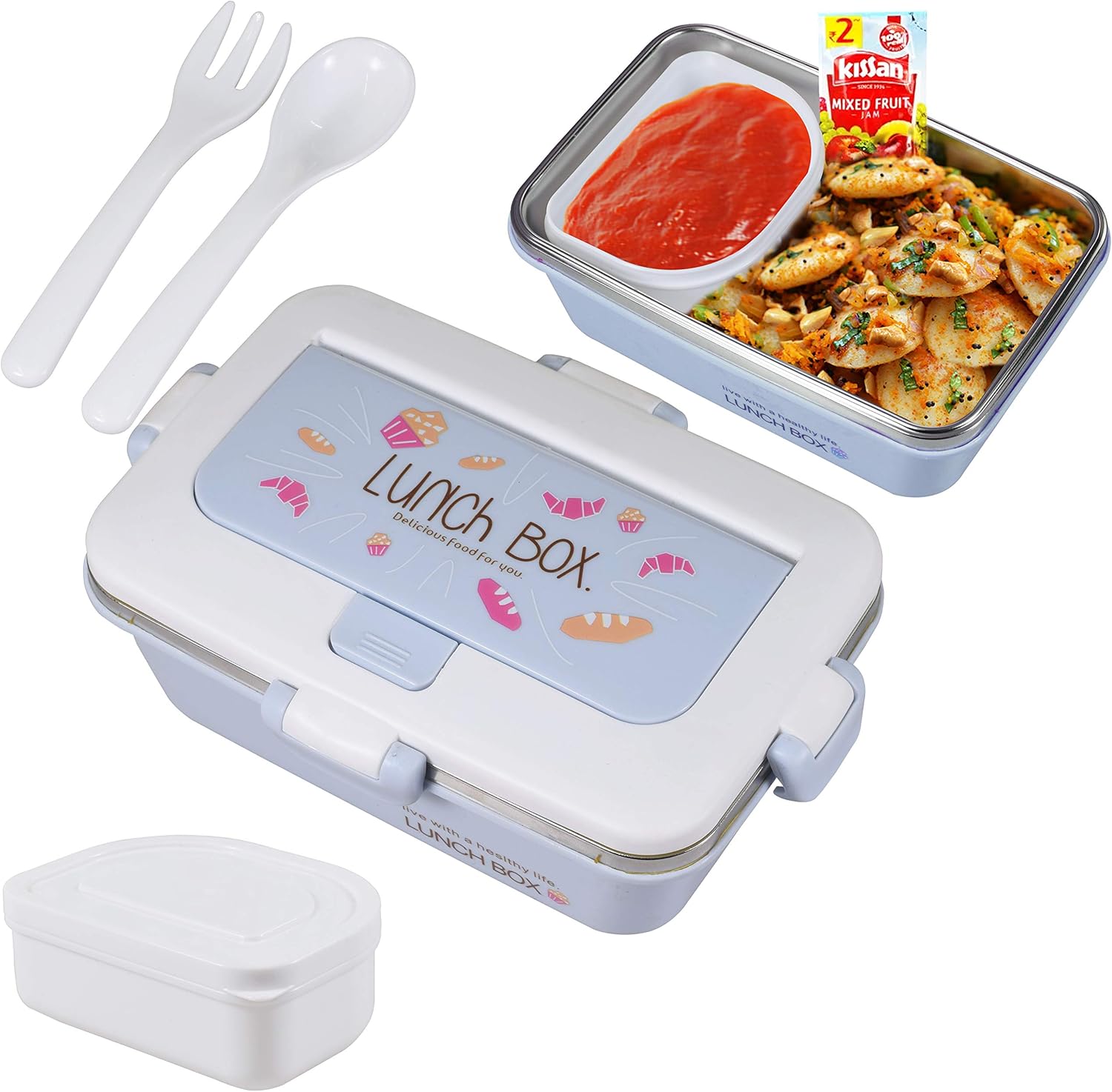 Buy WISHKEY BPA Free Stainless Steel Lunch Box with 1 Medium ...