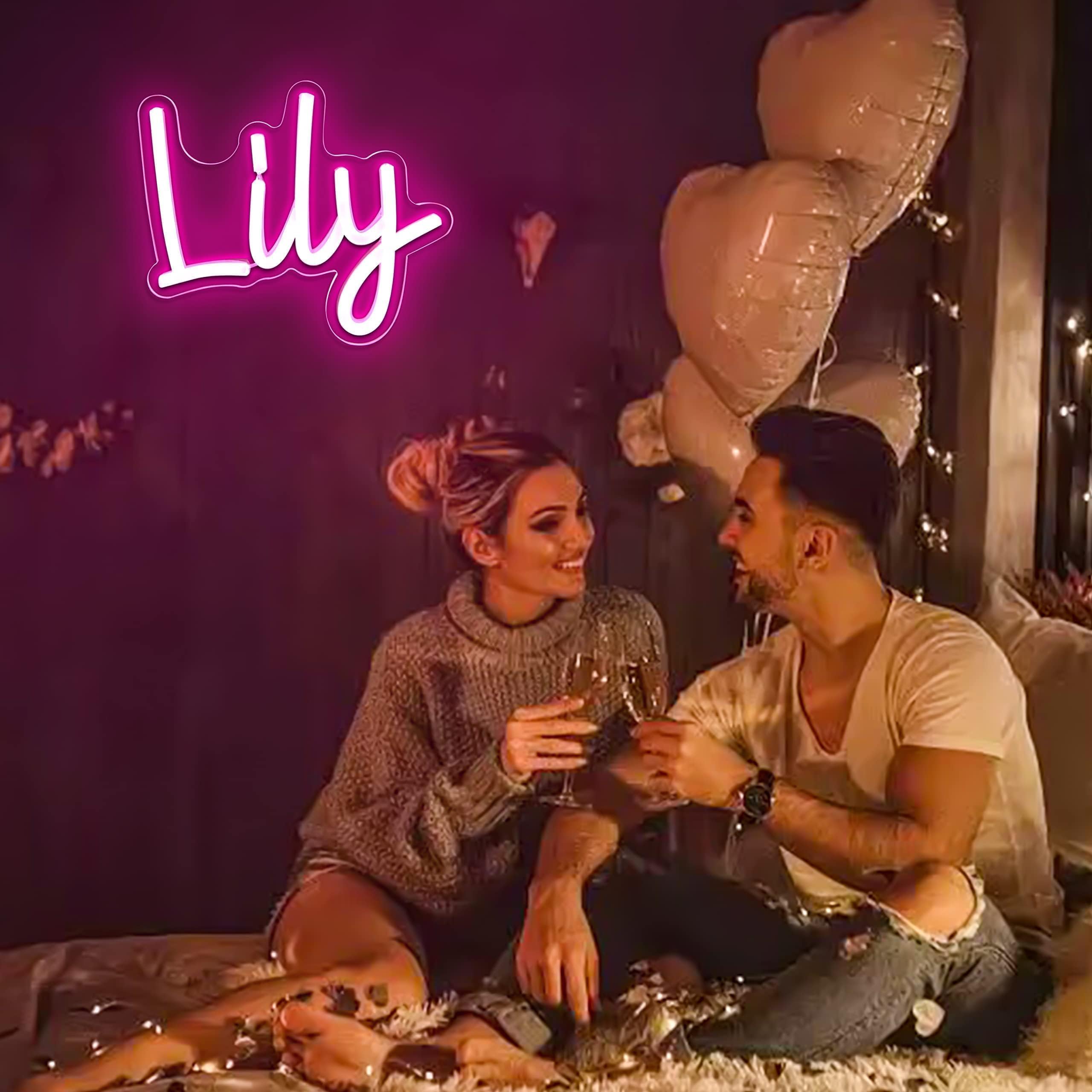 ATTNEON Lily Name Neon Sign For Wall Decor,LED Lily Name Neon Light For ...