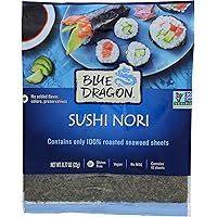 Amazon.com: Blue Dragon Sushi Nori, 10 Full Sheets Per Pack, 0.77 Oz ...