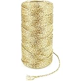 Amazon.com: jijAcraft 328 Feet Gold String Twine - 1.5mm Metallic ...