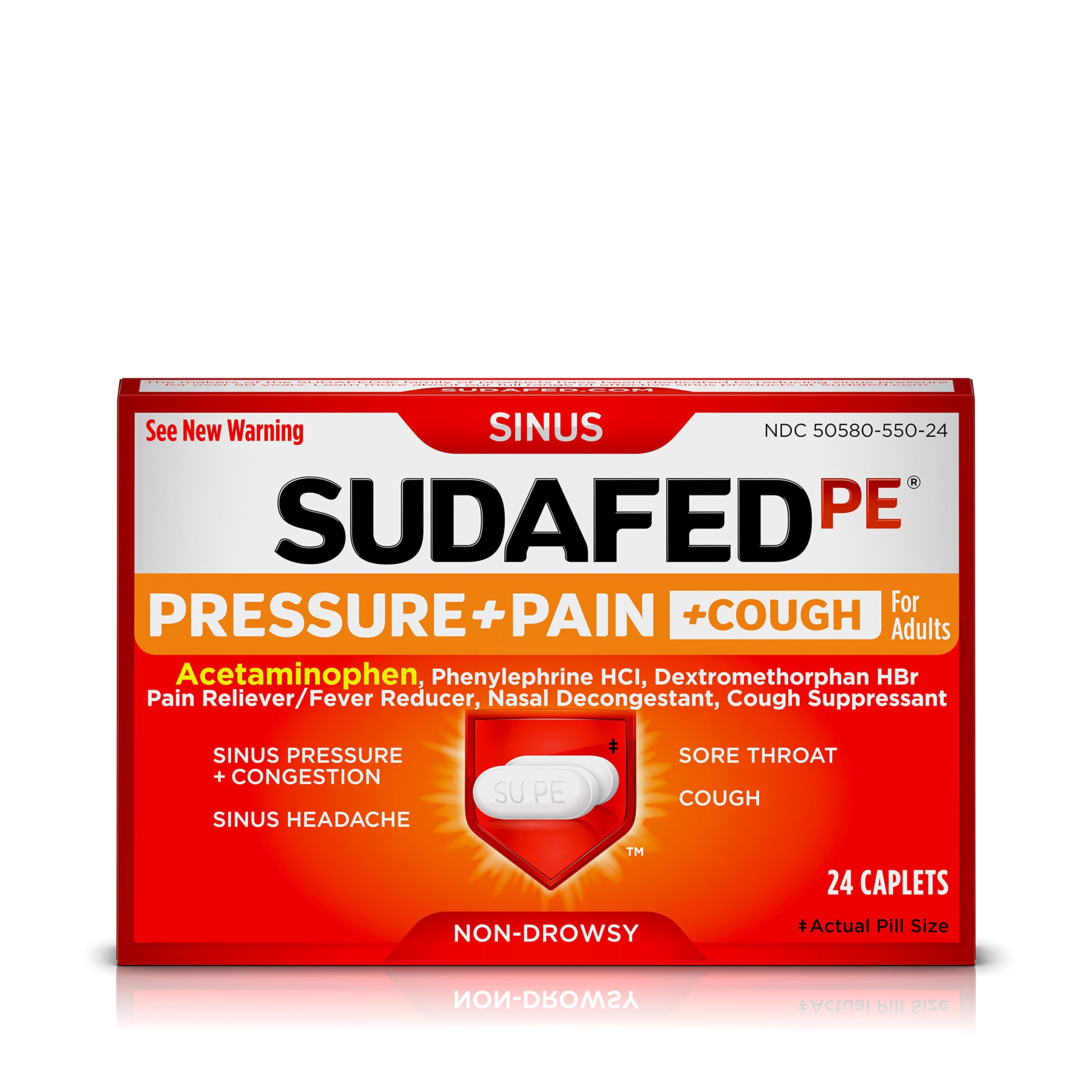 Amazon.com: Sudafed PE Pressure Plus Pain Cold Caplet, 24 Count: Health ...