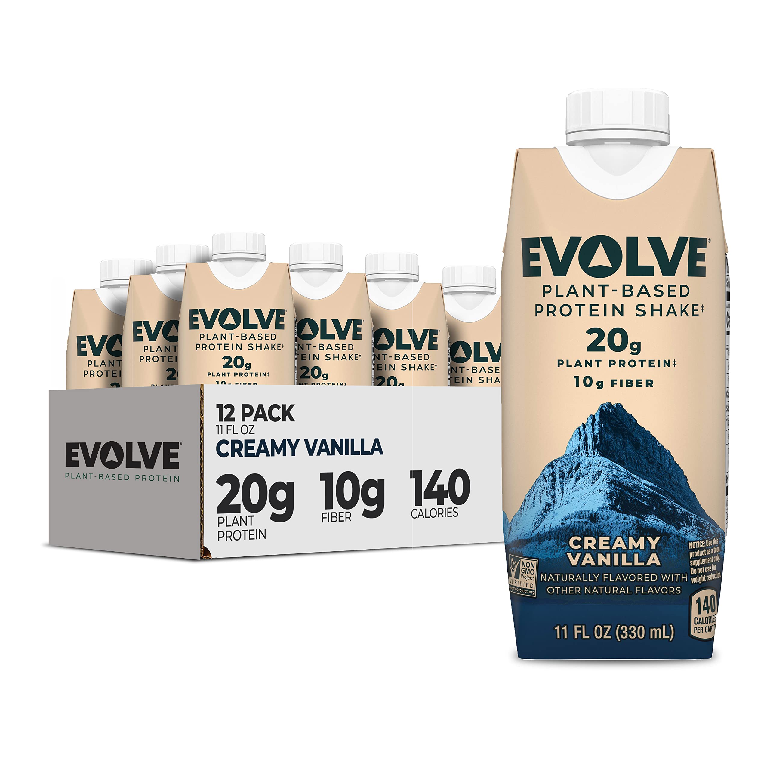 Evolve Plant Based Protein Shake, Vanilla Bean, 20g Vegan Protein ...