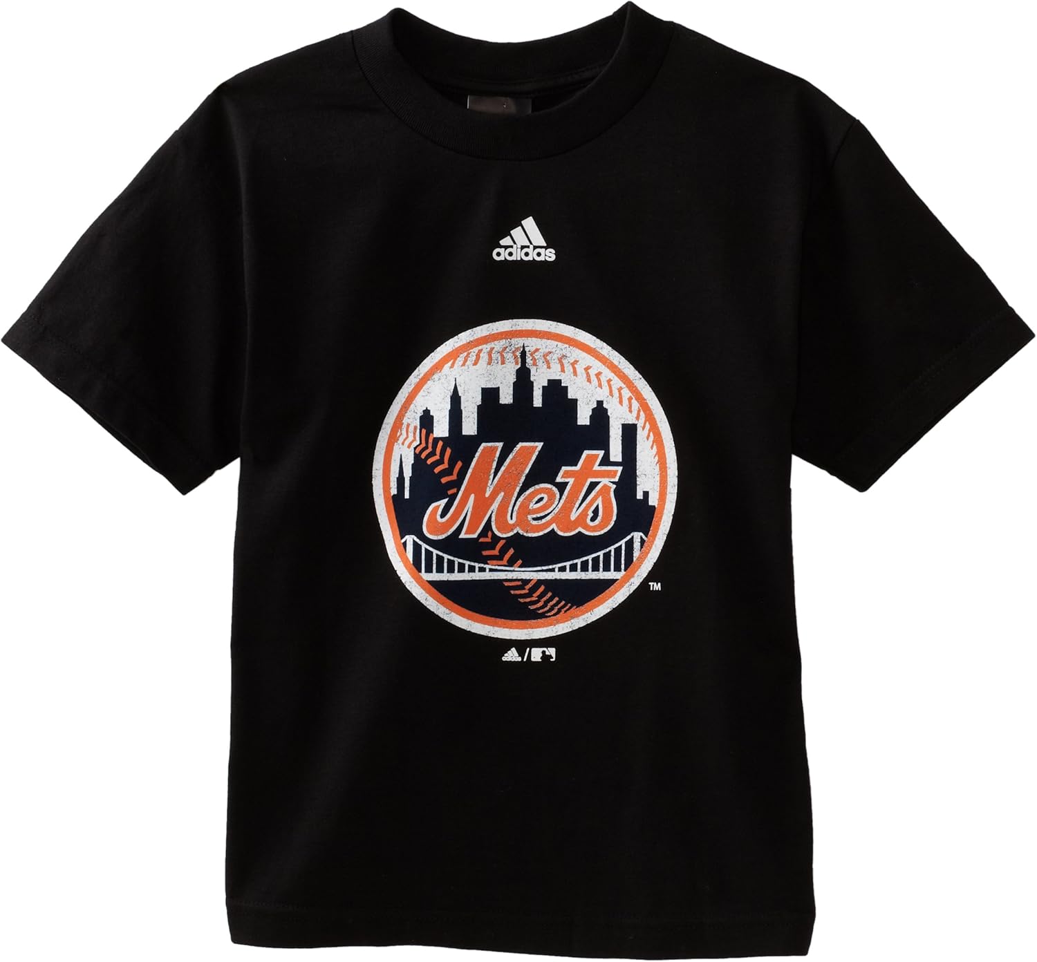 Amazon.com : MLB Youth New York Mets Distressed Team Logo S/S Tee ...