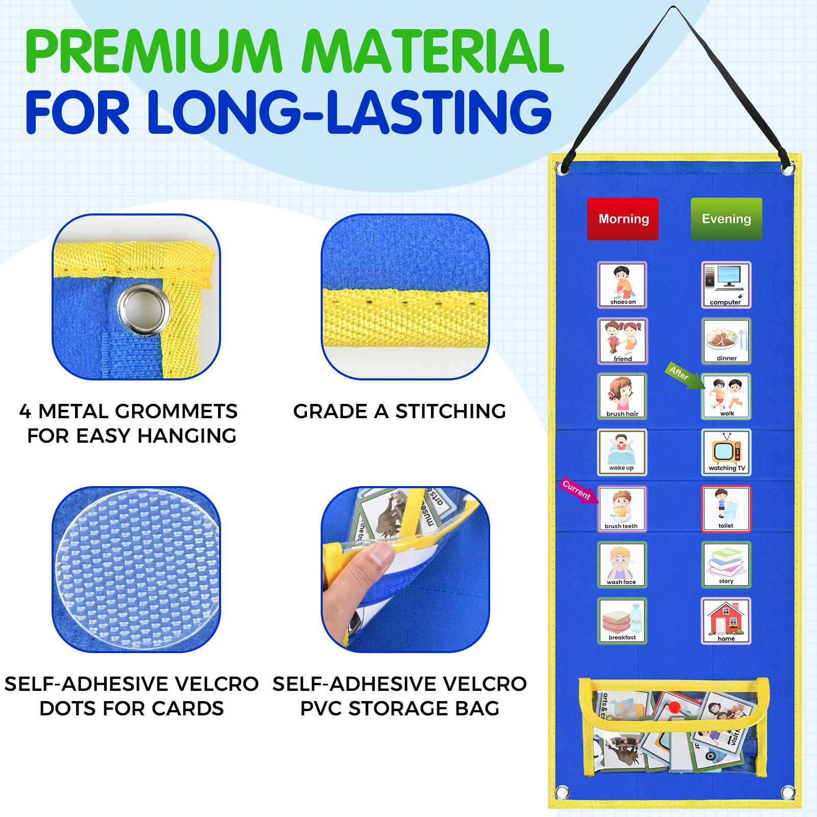 Mua KIKIGOAL Kids Visual Schedule Calendar Chart, Double Side Autism ...