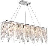 7PM Rectangle K9 Crystal Chandelier Modern Rectangular Pendant Light ...