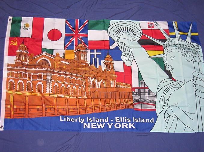 Amazon.com: 3x5 Ellis Island Statue Of Liberty Island Flag New F625 ...