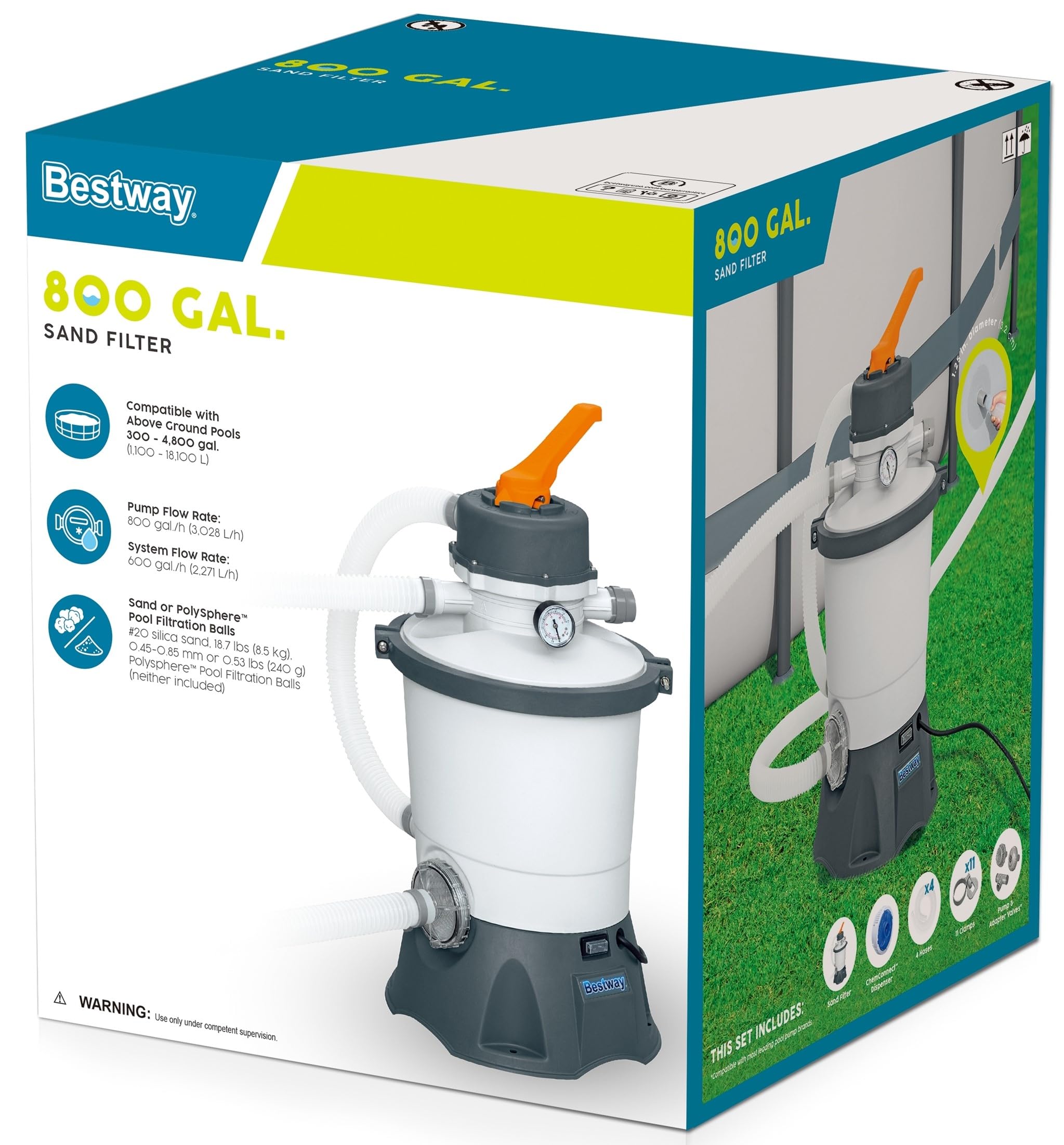 Mua Bestway 58516E Flowclear 800 Gallon Sand Filter Pool Pump for Above ...