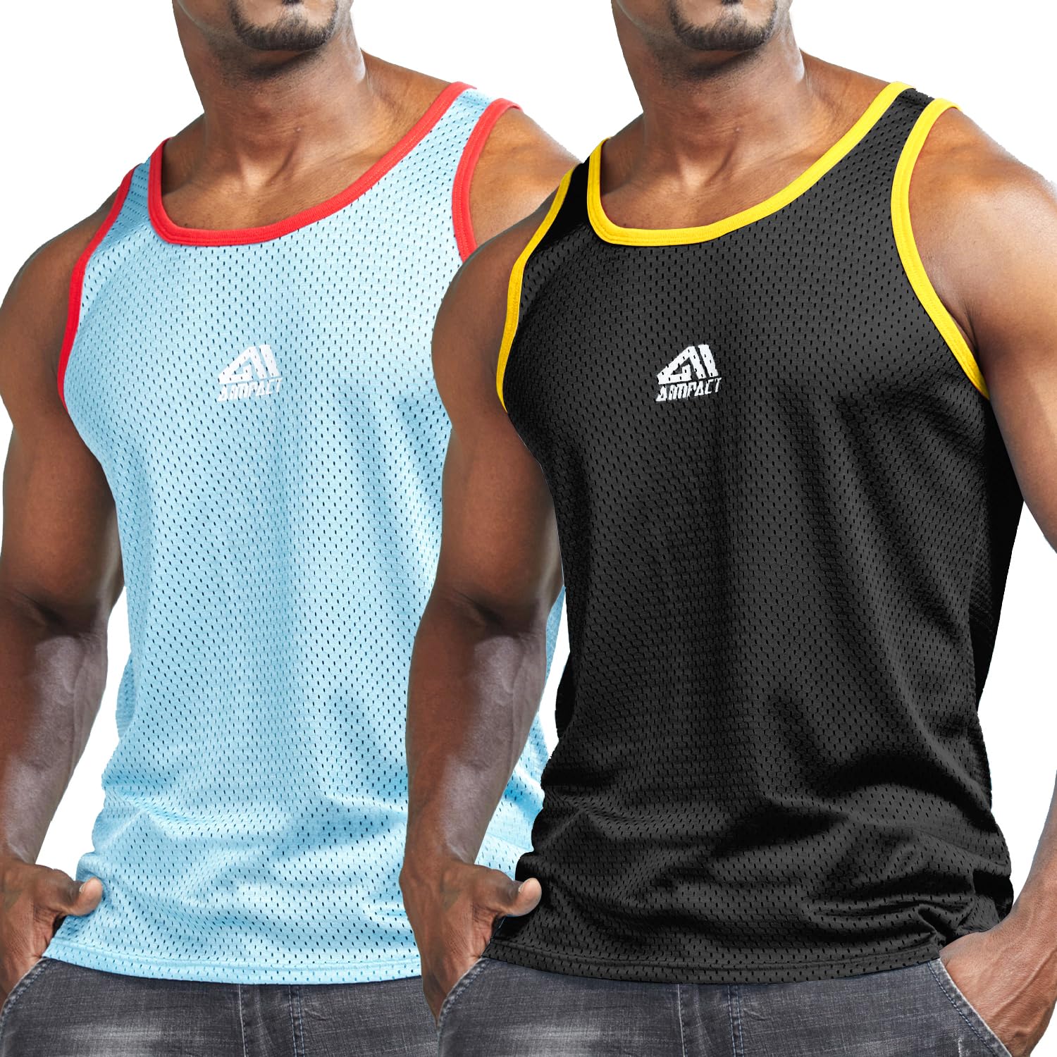 AIMPACT Men Athletic Workout Tank Tops Mesh Quick Dry Fitness Running ...