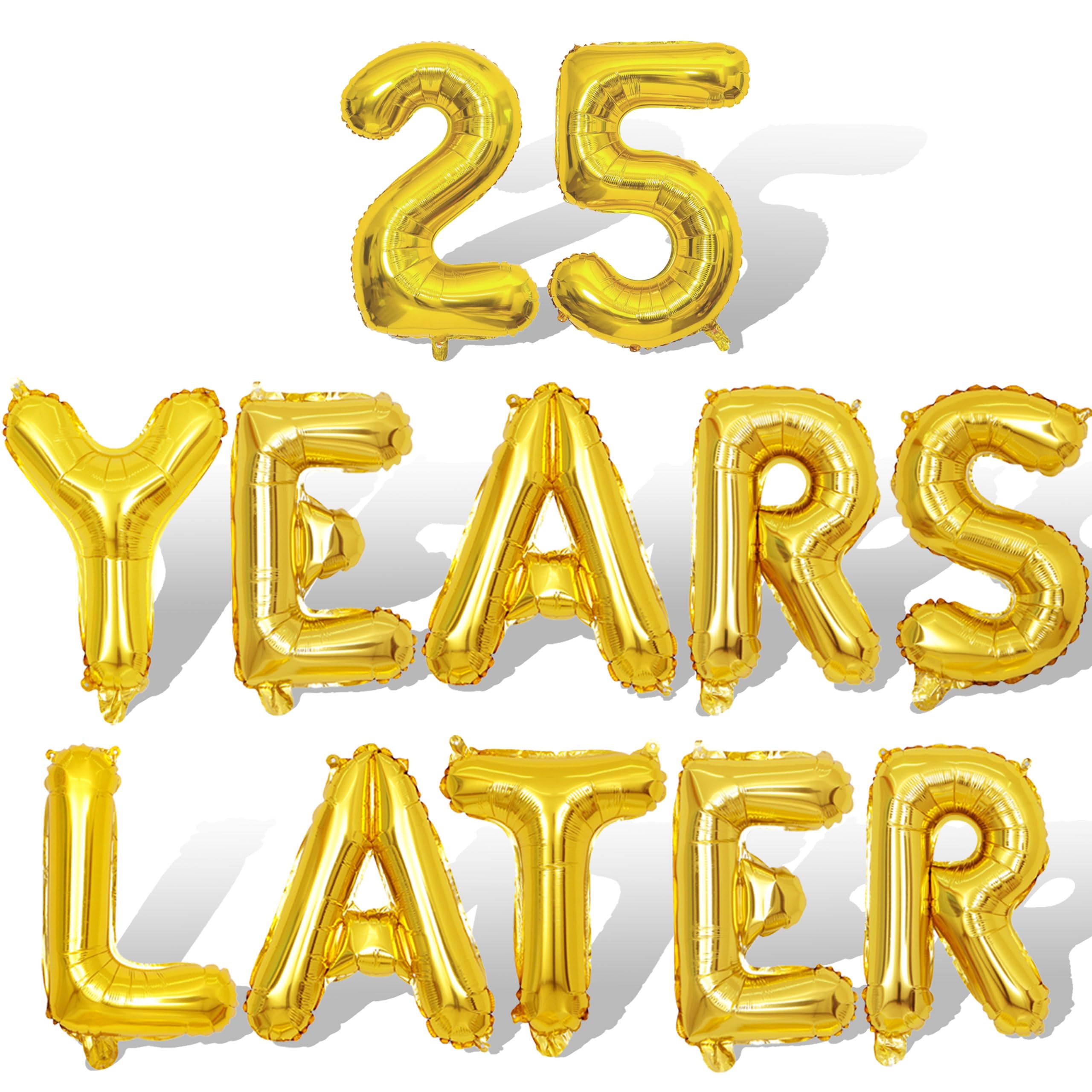 Gold 25 Years Later Letter Balloons 16in Balloon Foil Letter ...