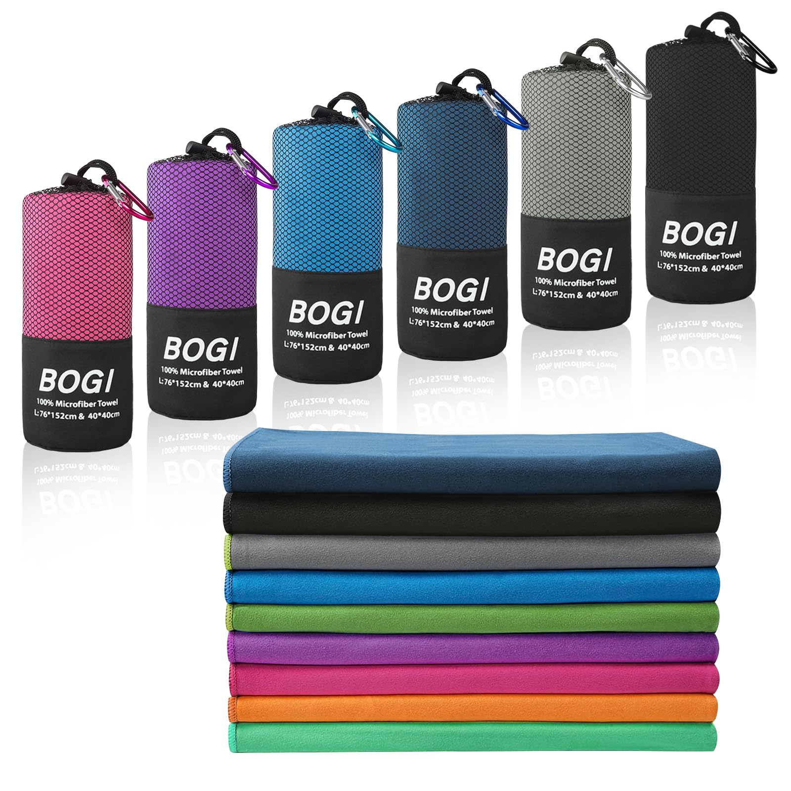 BOGI Microfiber Travel Sports Towel-Quick Dry Soft Lightweight ...