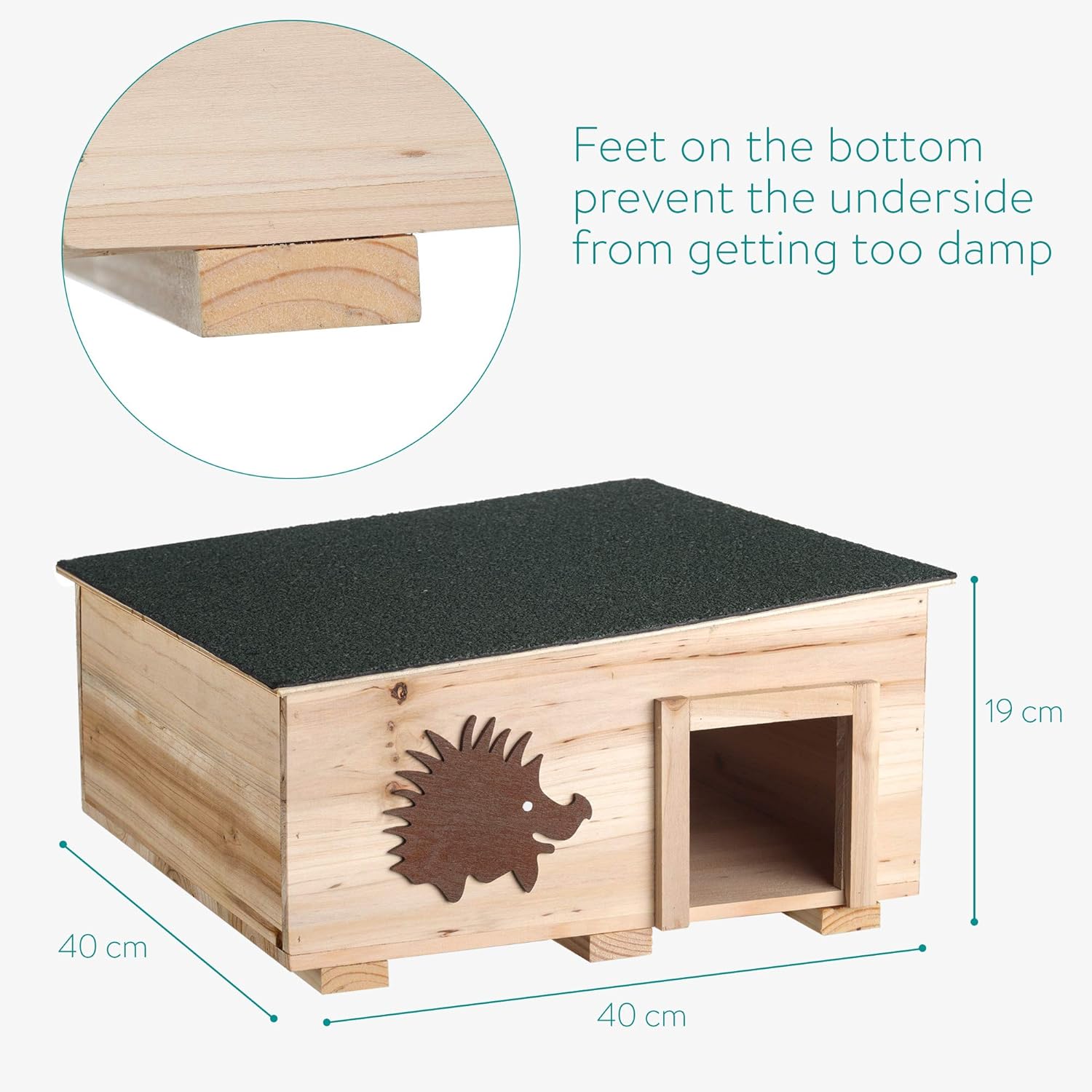 Navaris Wooden Hedgehog House – Protective Hedgehog Shelter Box for ...