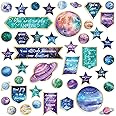 Amazon.com : 46 Pcs Galaxy Bulletin Board Set Motivational Signs Galaxy ...