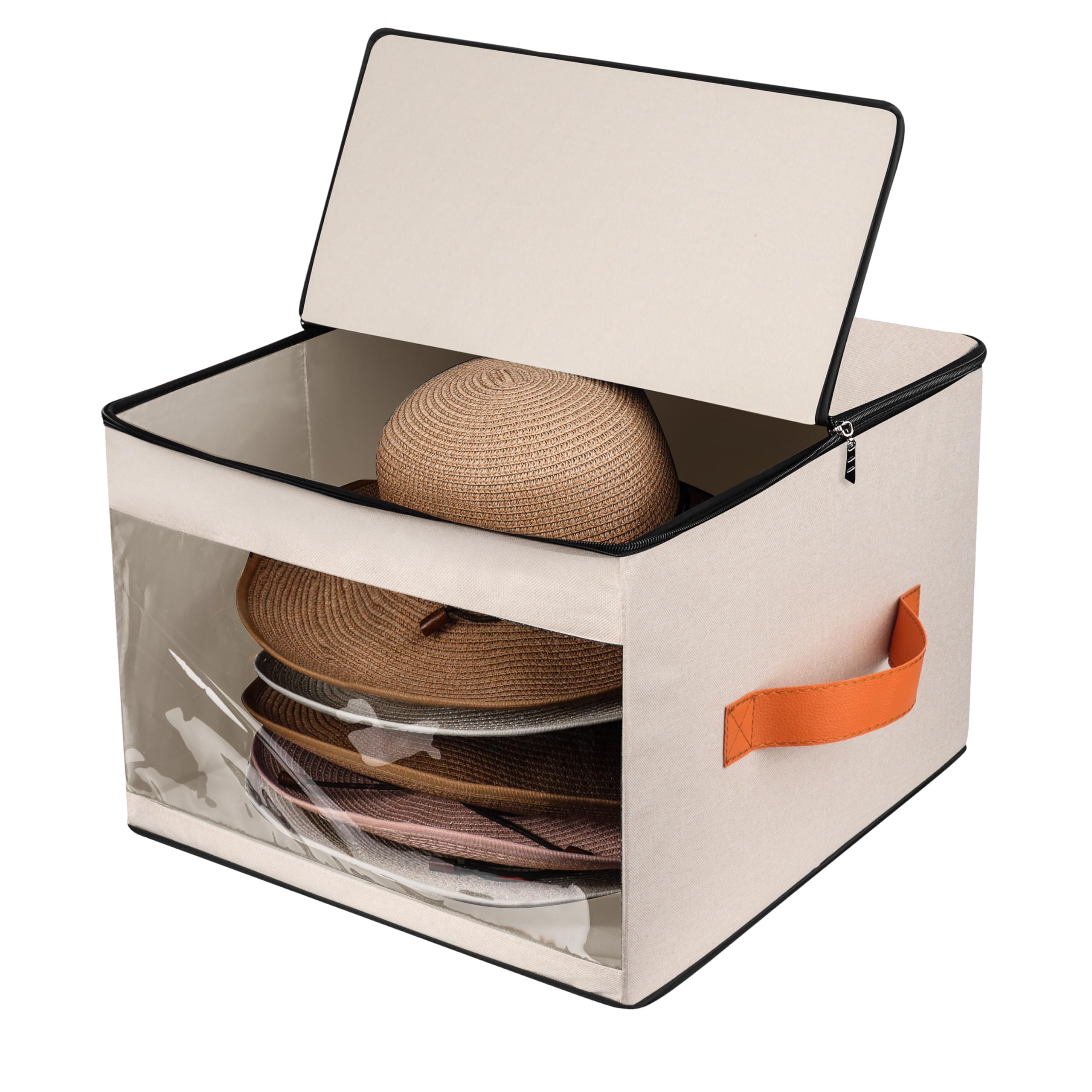 kushon Upgraded Hat Storage Box for Women & Men,Closet Hat Boxes ...