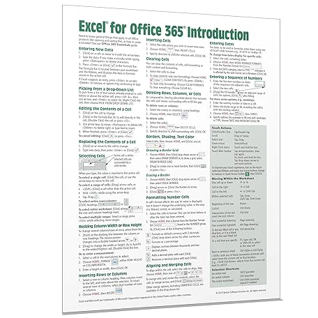 Mua Excel for Microsoft 365 (Office 365) Introduction Quick Reference Guide - Windows Version ...