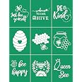 Amazon.com: DGAGA Bee Silk Screen Stencil,Sunflower Reusable Self ...