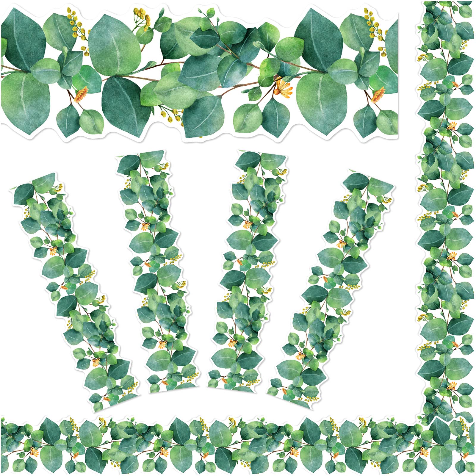 Eucalyptus Bulletin Board 70.8ft Die-Cut Classroom Boho Bulletin Spring ...