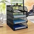 Amazon.com: Natwind 4-Tier Stackable Paper Tray, Metal Mesh Desktop ...