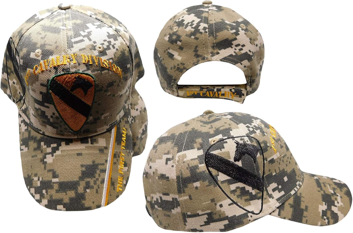 US Army 1st First Cavalry Division DIv ACU Camo The First Team Cap Hat ...
