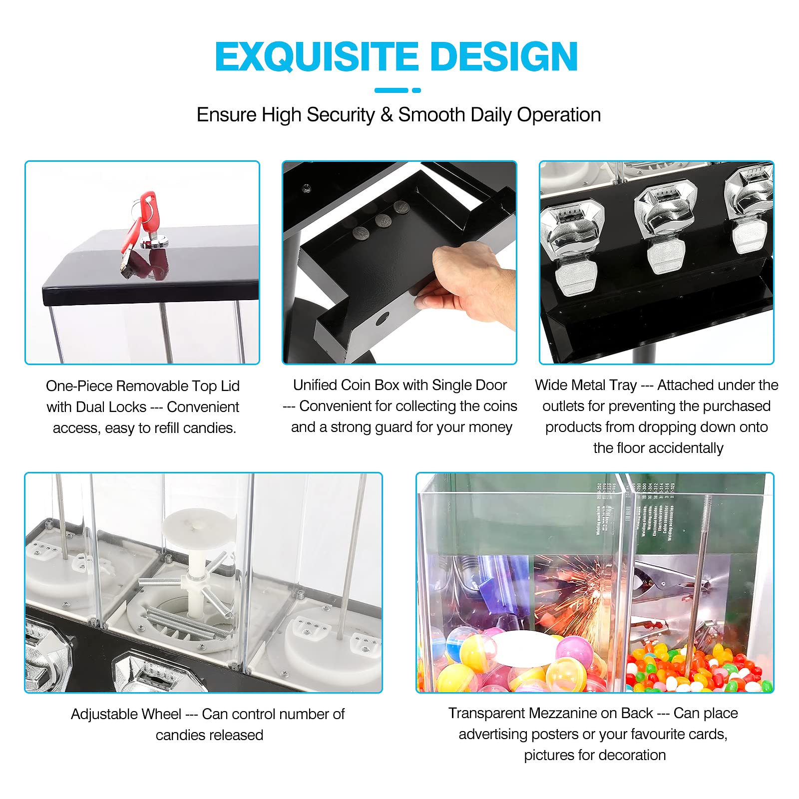 Mua IRONWALLS Commercial Candy Vending Machine with Stand, Black ...