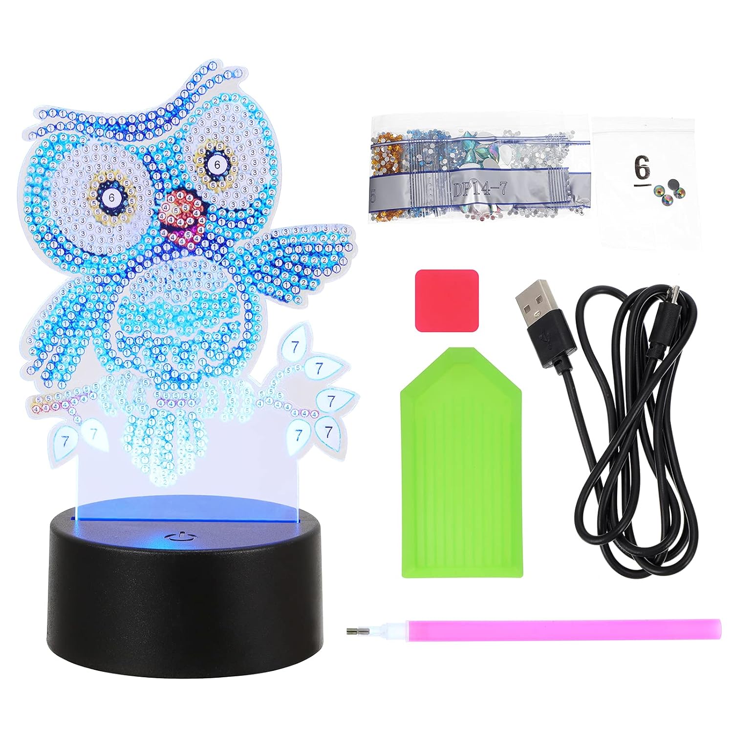 Buy 1pc Cartoon Diamond Painting Night Light Tabletop Decor for Home ...