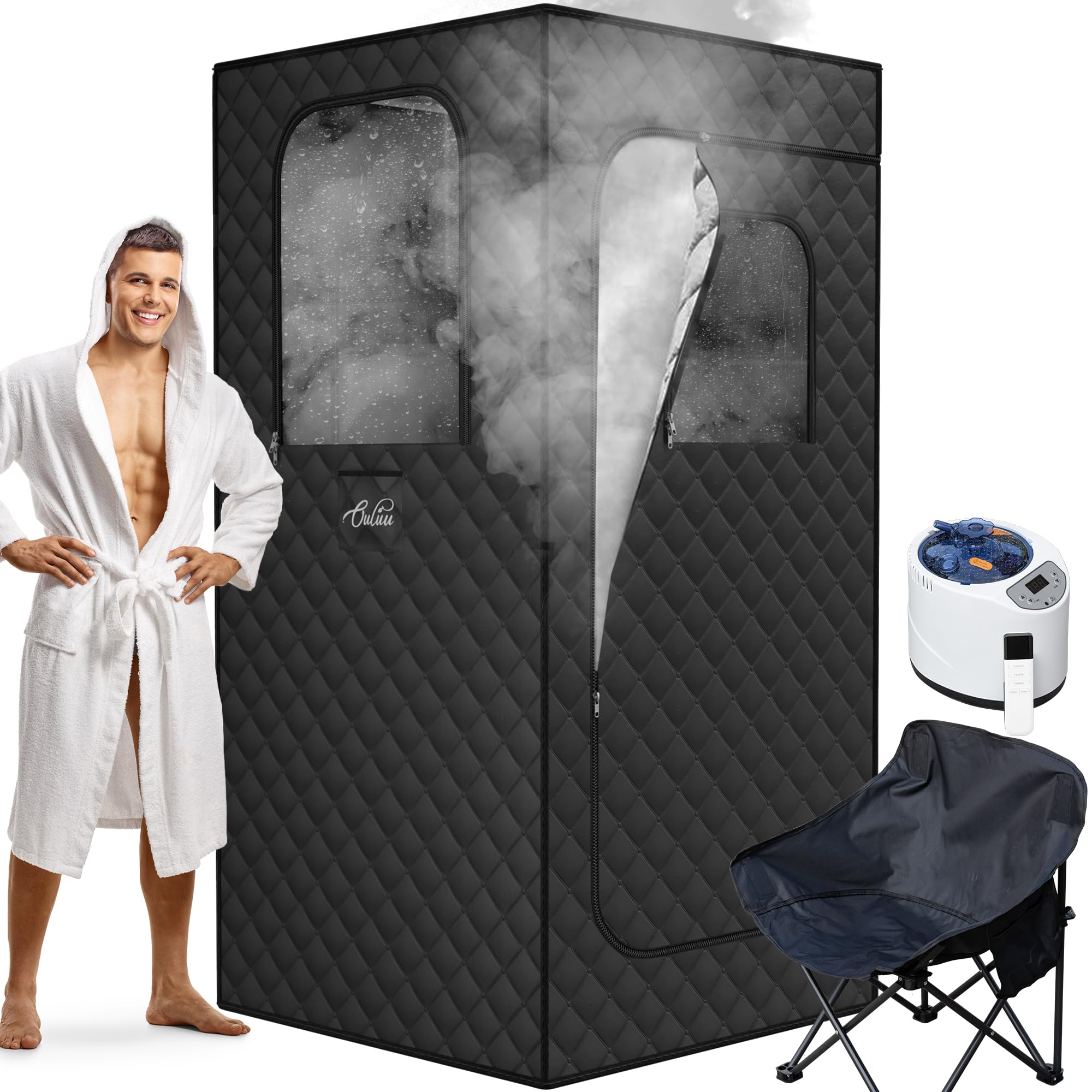 ouluu Large Portable Sauna Box, 3L Steamer Portable Steam Sauna for ...