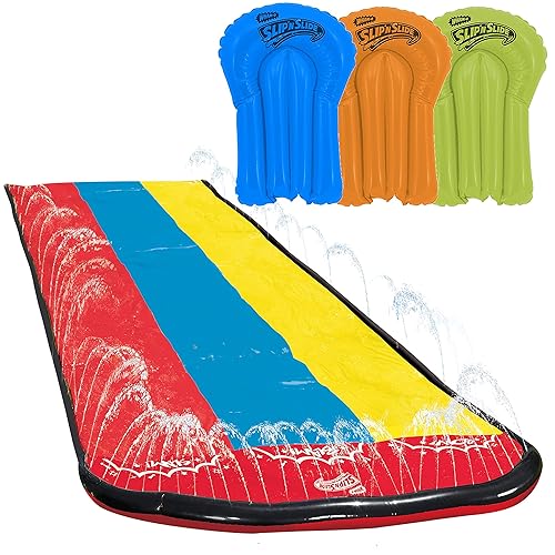 Wham-O Slip N Slide Triple Slip and Slide with 3 Bodyboards Premium ...