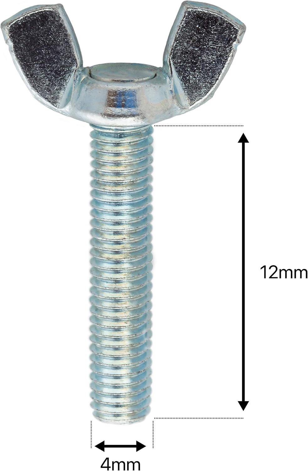 M4 (4mm x 12mm) Butterfly Wing Screws Thumb Screws Wing Bolts Steel ...