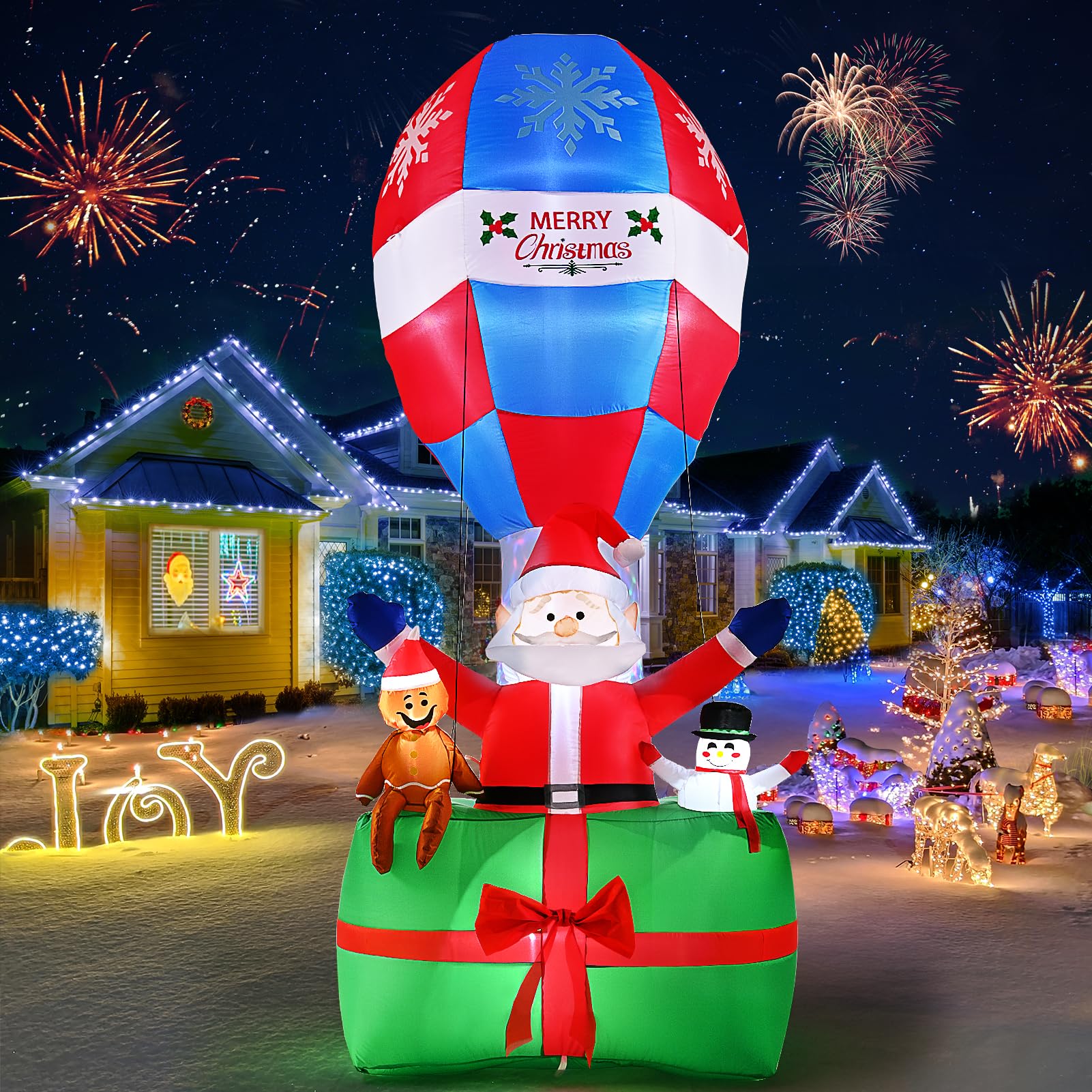 Winpull 9 FT Christmas Inflatables Outdoor Decoration, Colorful Dynamic ...