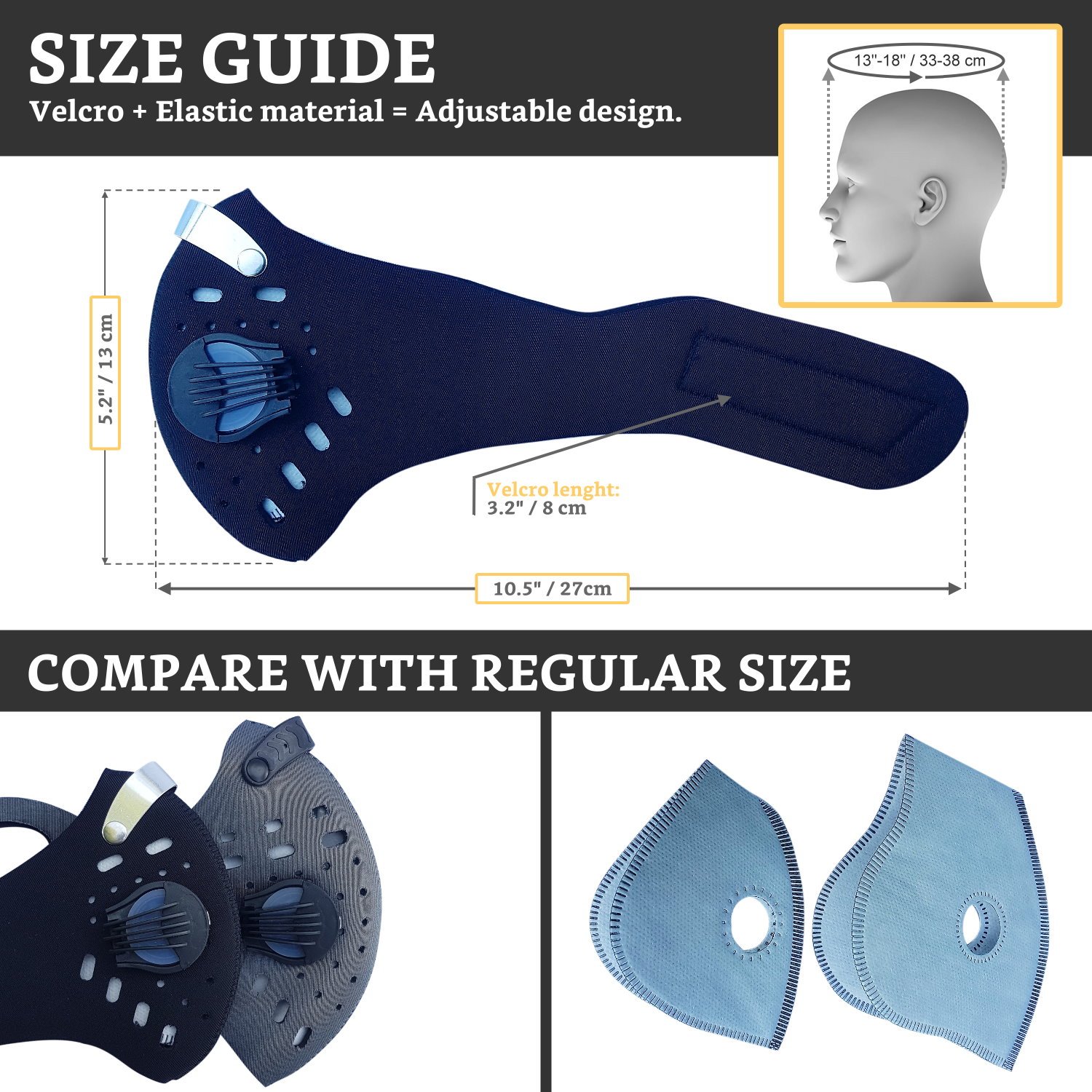 FIGHTECH Dust Mask | Mouth Mask Respirator with 4 Carbon N99 Filters ...