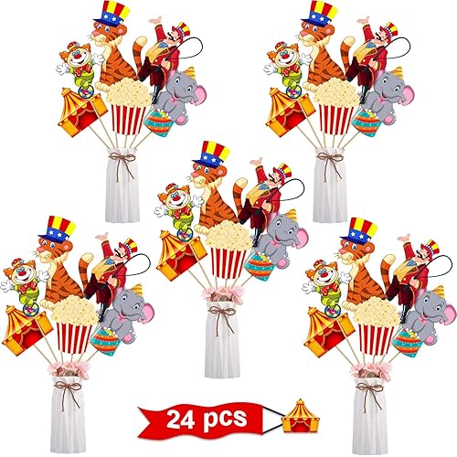24 Pieces Carnival Centerpiece Sticks for Circus Party Table Toppers ...
