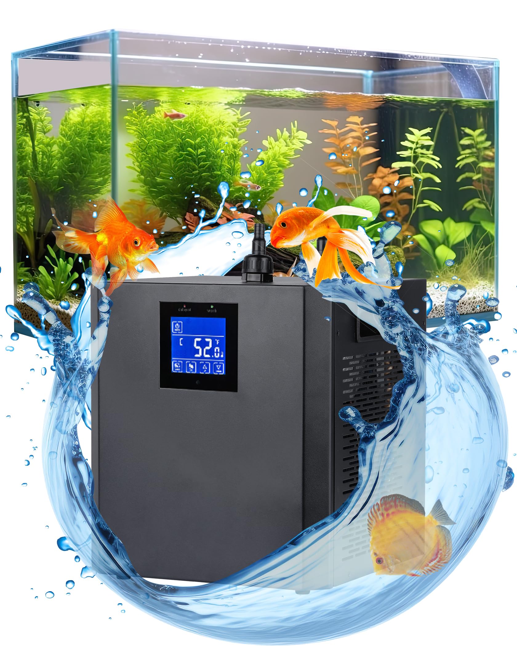 Erfolkerz Aquarium Chiller,79gal 300L, 1/3 HP Active Aqua Chiller for ...