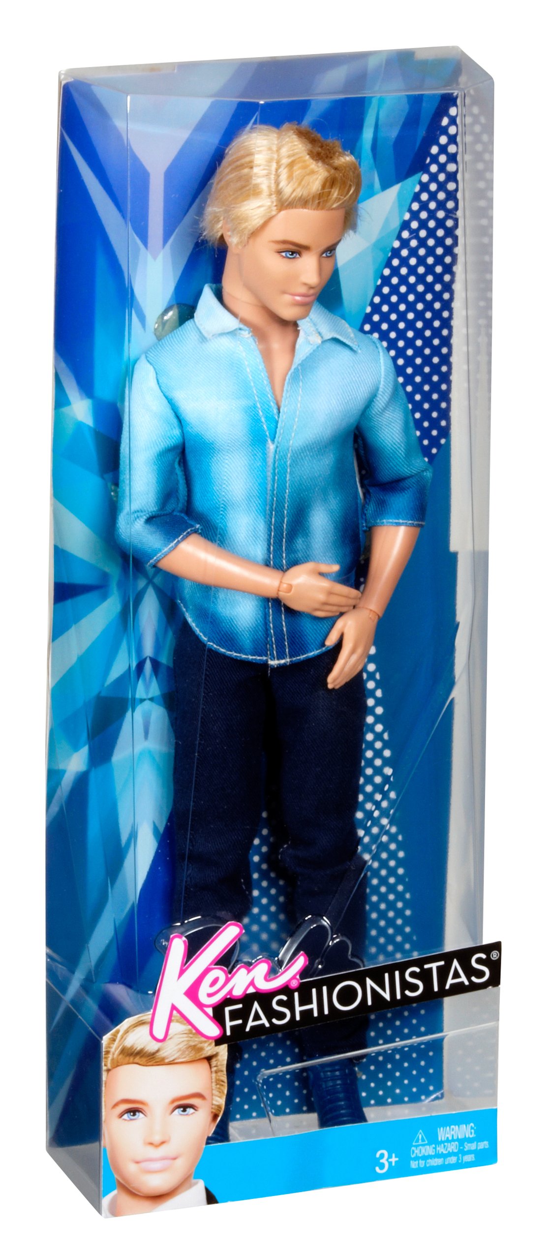 Barbie Fashionista Ken Doll with Blue Shirt and Black Pants