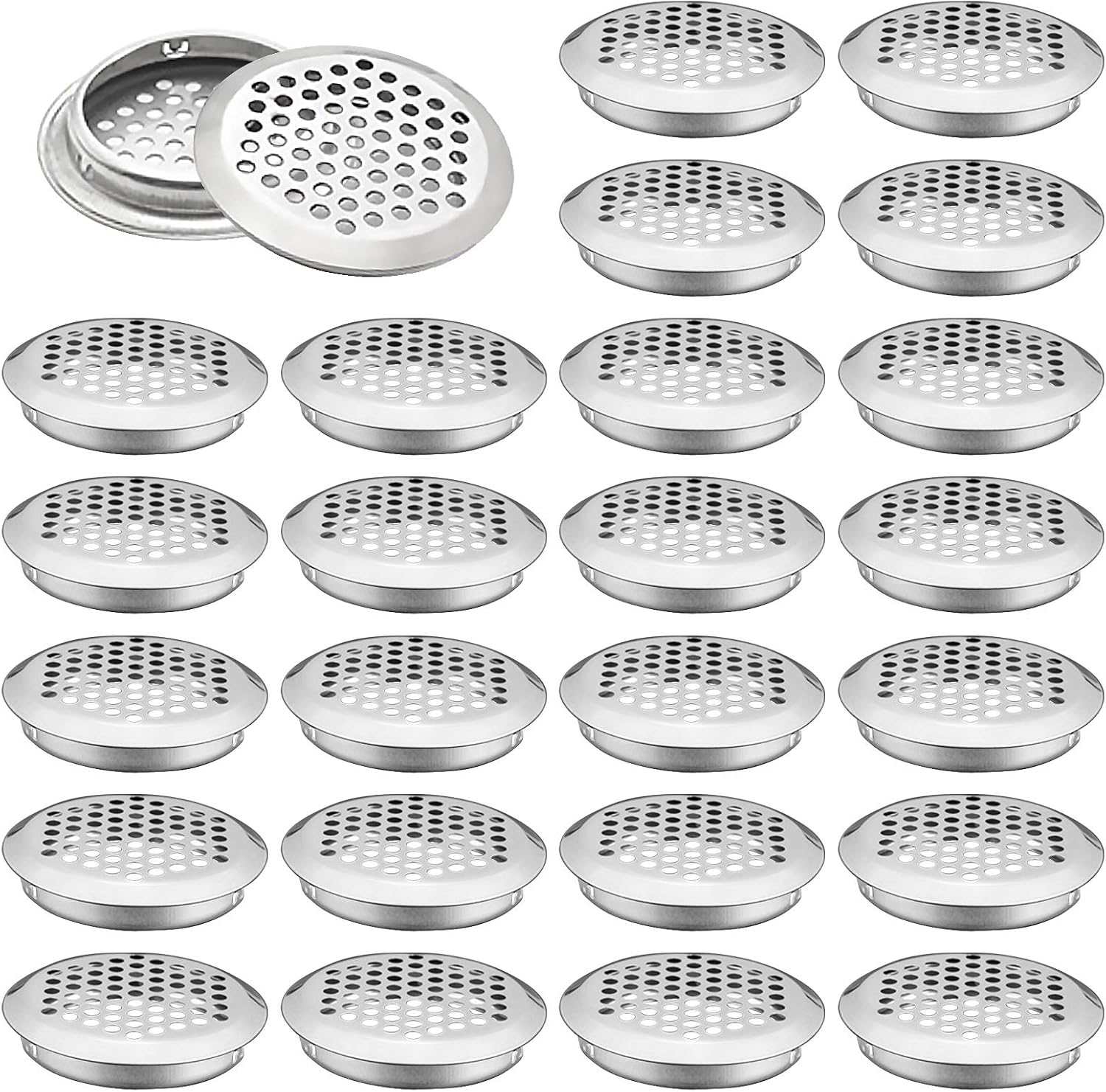 INCREWAY Air Vent Louver, 50pcs 53mm Stainless Steel Round Mesh Hole ...