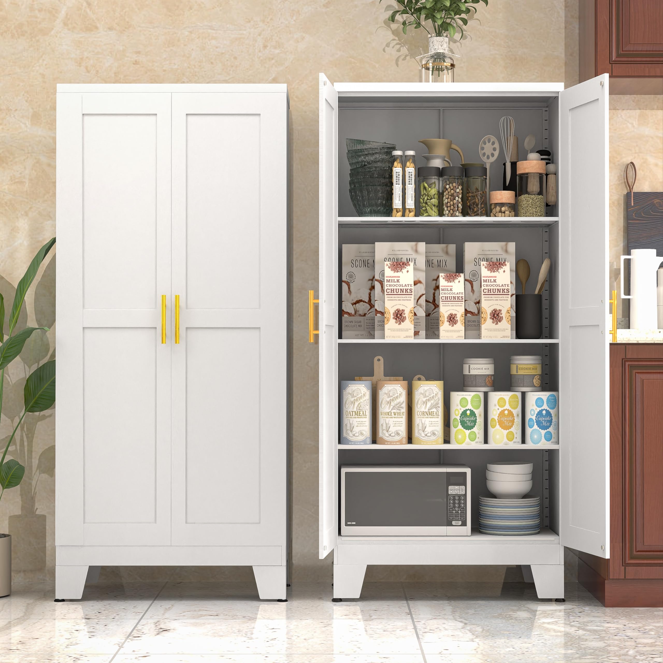 Mua White Kitchen Storage Cabinet, Kitchen Pantry Storage Cabinet with ...