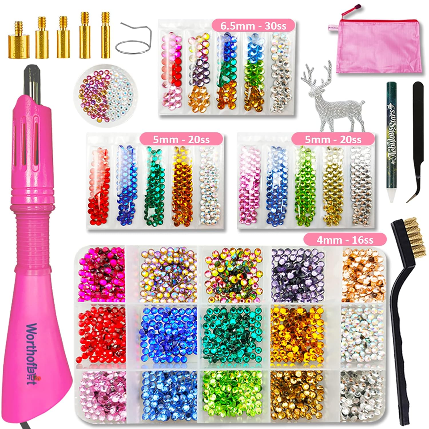 Hotfix Rhinestone Applicator Tool, Bedazzle Kit with Rhinestones, 30ss ...