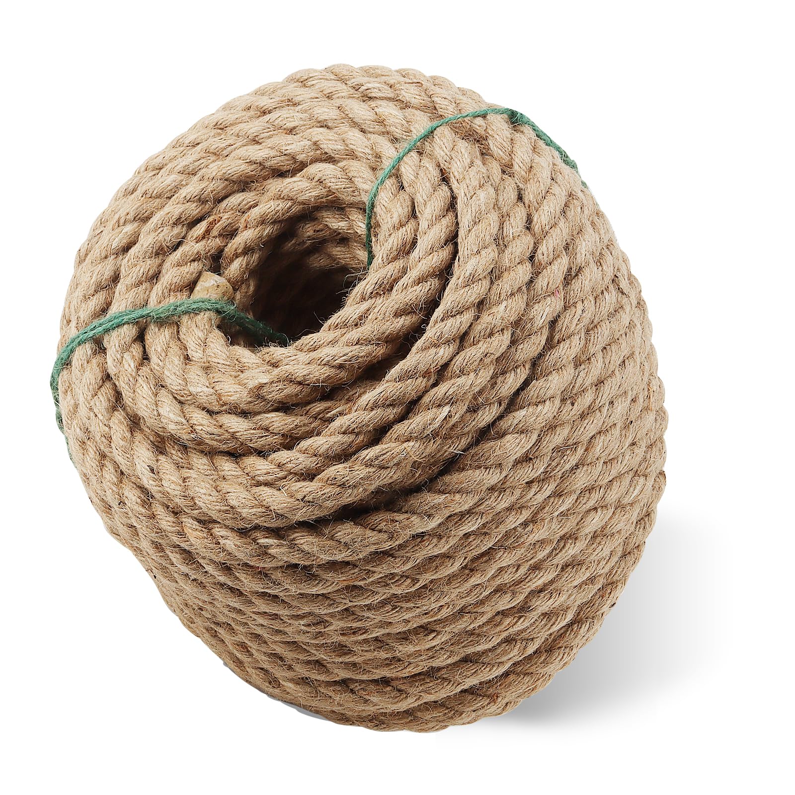SOUJAP 100 Feet 1/2 Inch Hemp Rope, 12mm Twisted Strong Jute Rope ...